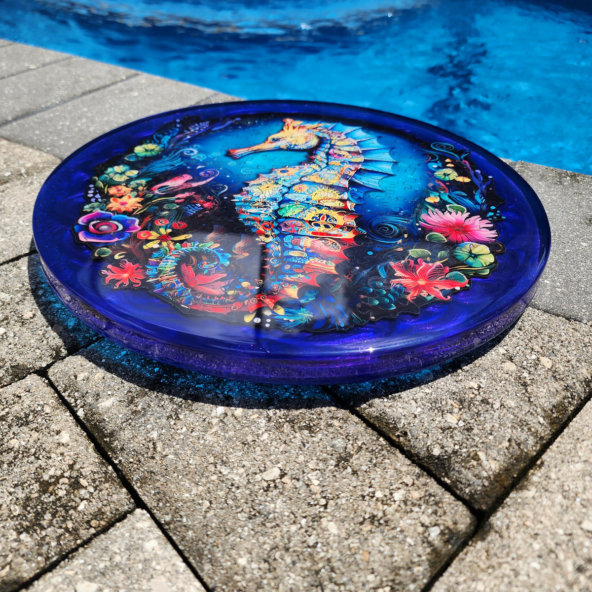 Seahorse Puzzle Lazy Susan – Crafted by Rachel