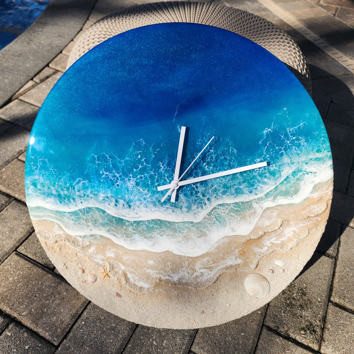 20" Beach Wave Wall Clock – Crafted by Rachel