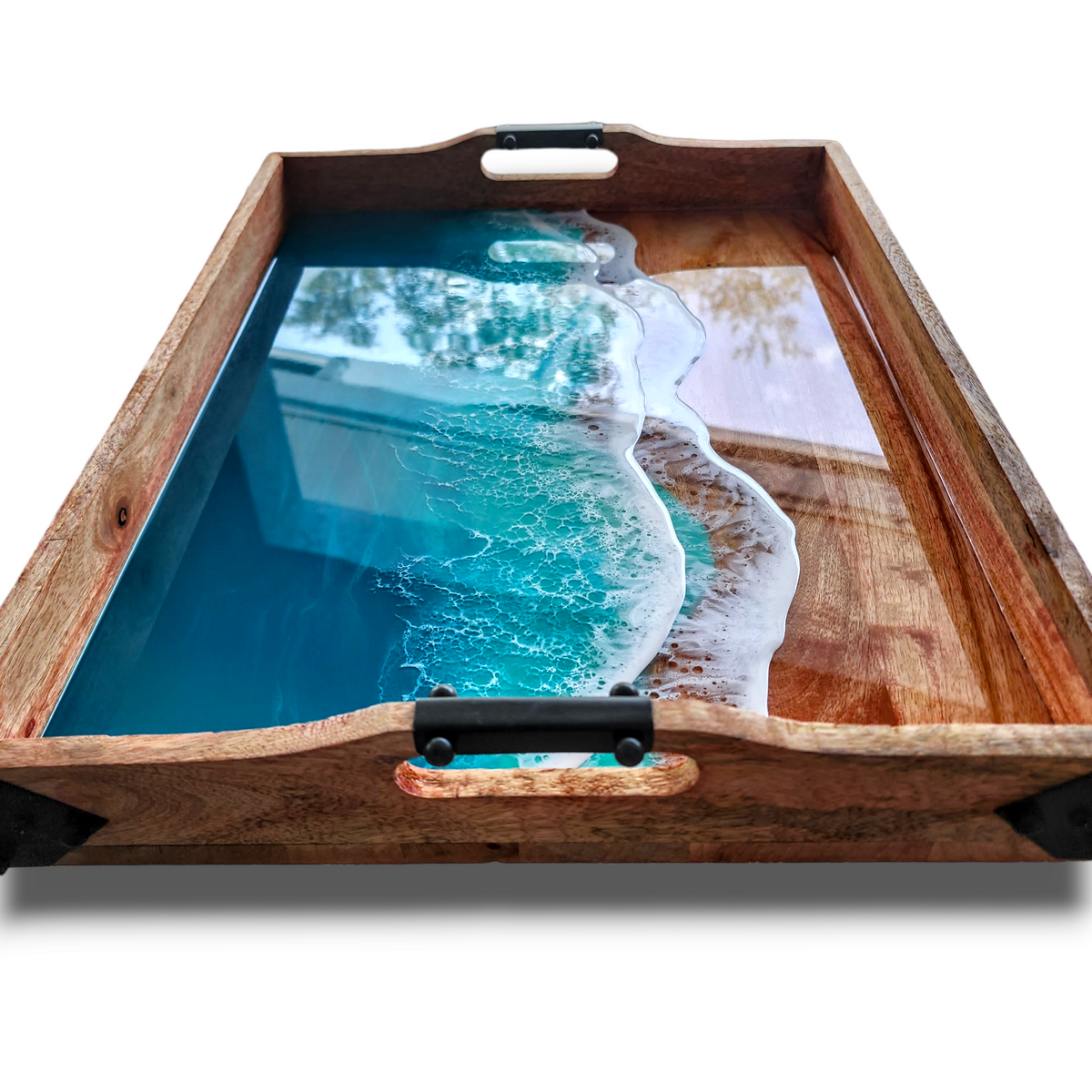 Tropical Turquoise Wave Tray – Crafted by Rachel