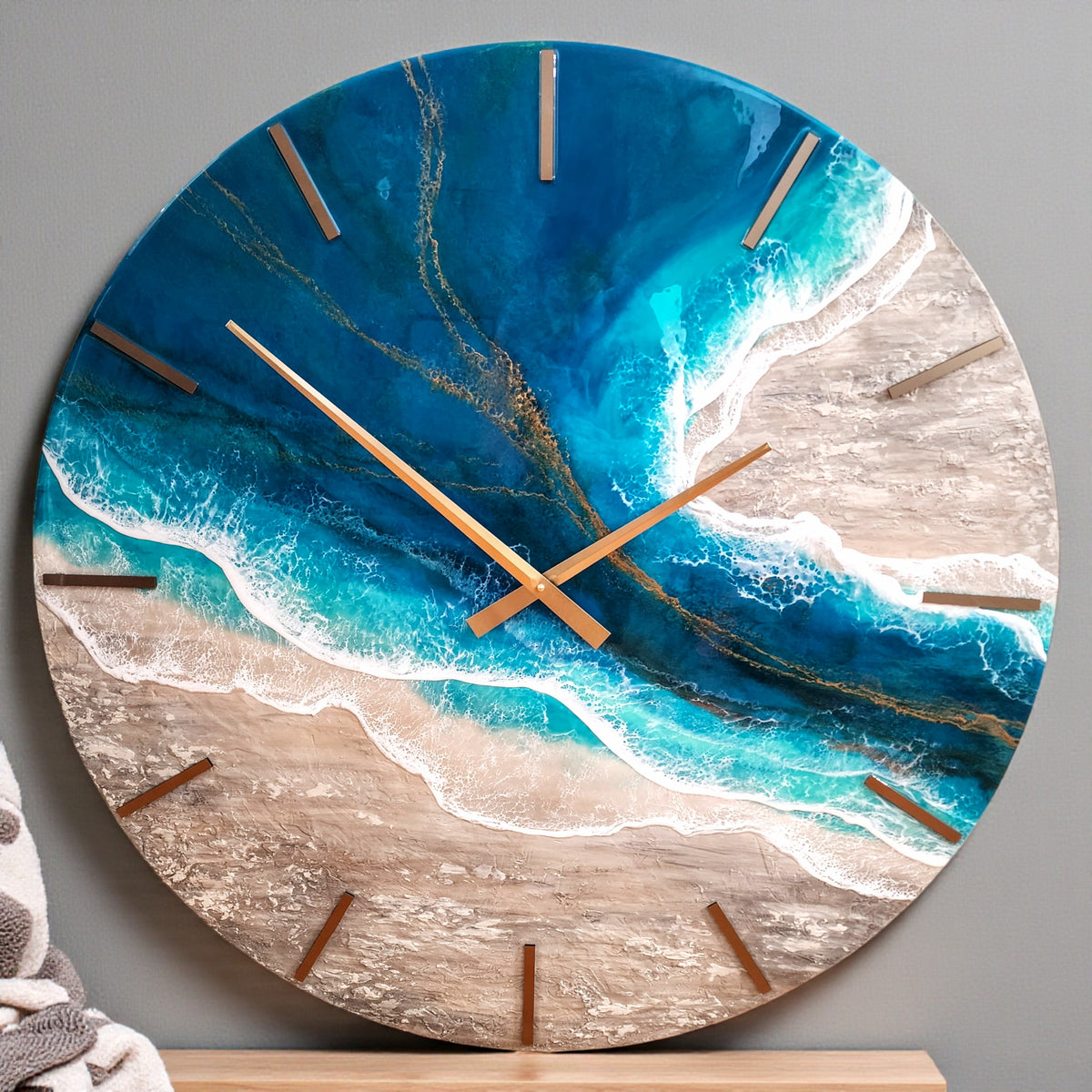 Ocean Geode 36" Clock – Crafted by Rachel
