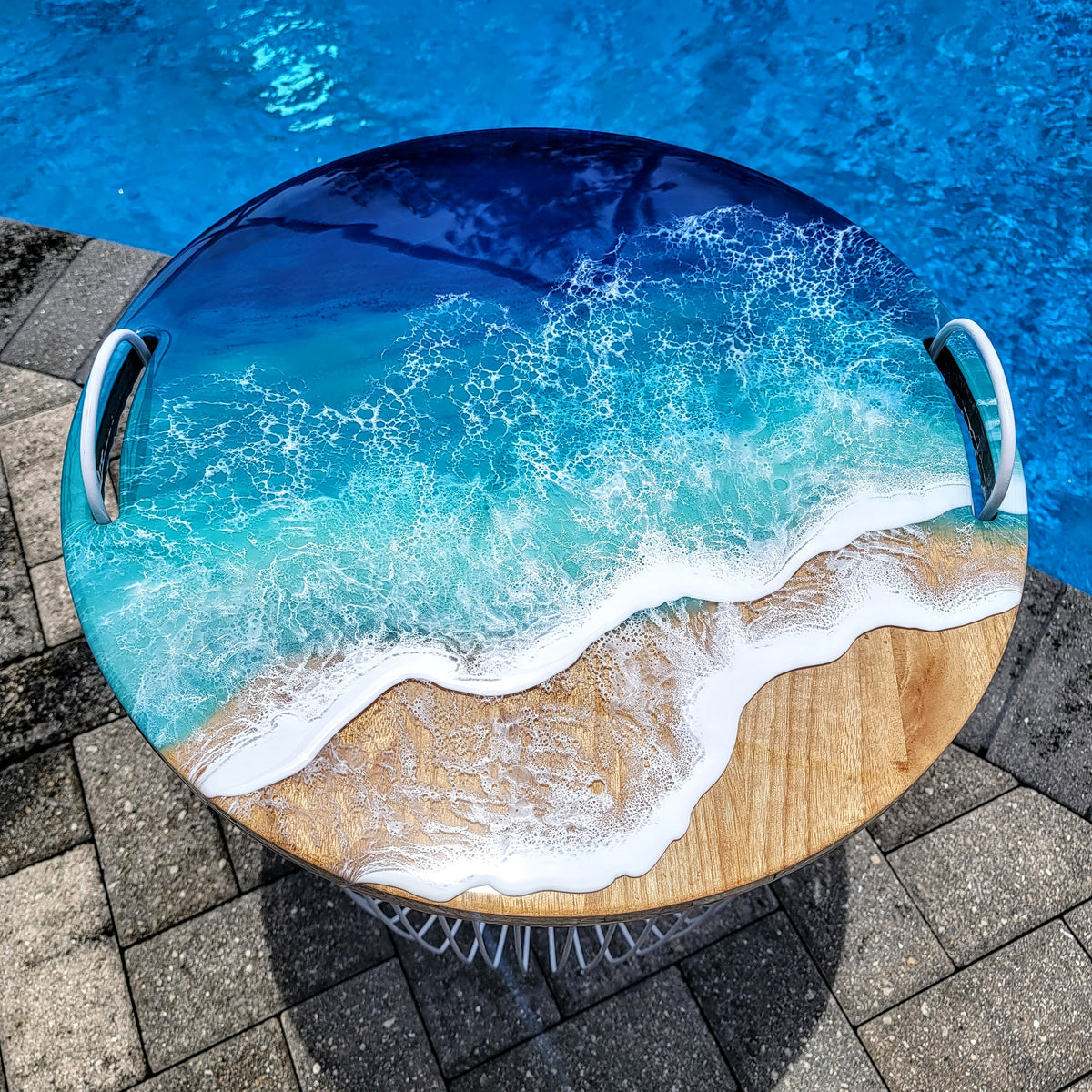 Ocean Wave Storage Basket Table – Crafted by Rachel